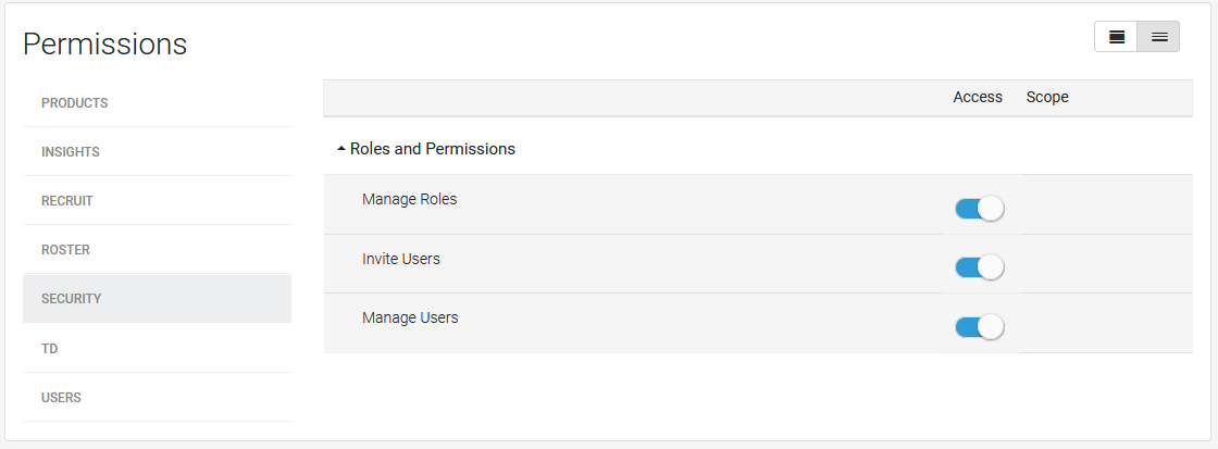 Set the Permissions for a Security Group (User Management Portal)