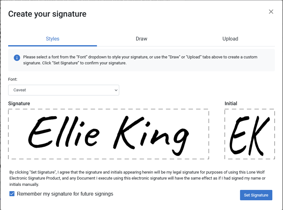 Complete a signing (Authentisign for zipForm)