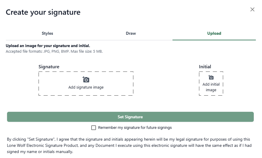 Set up your electronic signature (Authentisign for TransactionDesk)