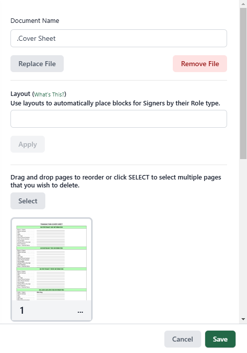 Apply a layout to an unsigned document (Authentisign for zipForm)