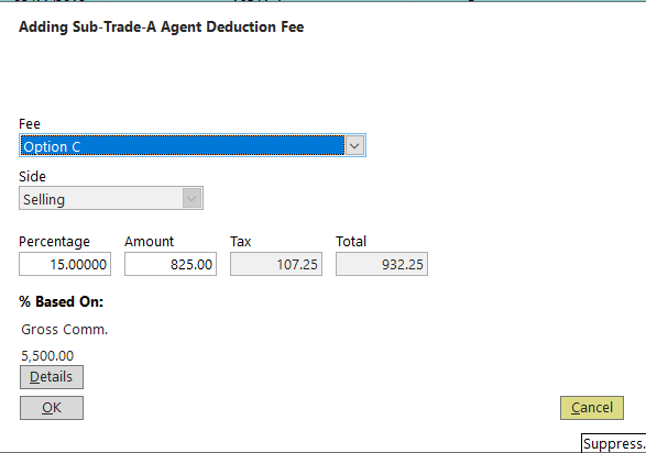 Adjust an agent's payment in a finalized transaction (Back Office)