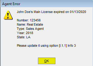 License expiry date warnings (Back Office)