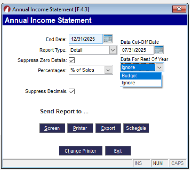 Generate an Annual Income Statement (Back Office)