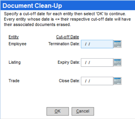 Clean up documents (Back Office)