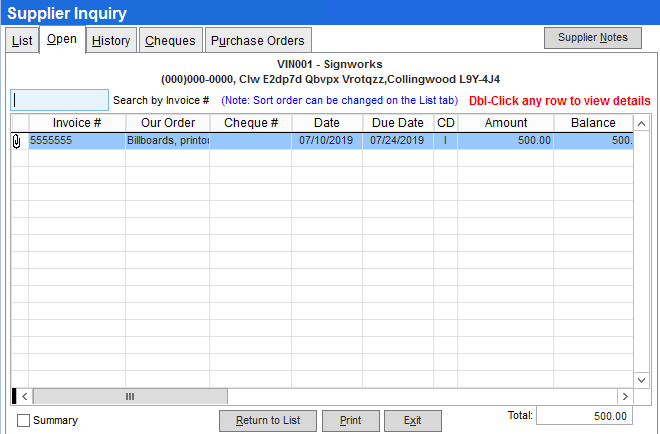 Edit an invoice (Back Office)