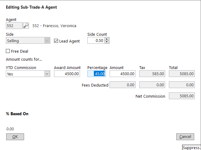 Adjust an agent's payment in a finalized transaction (Back Office)