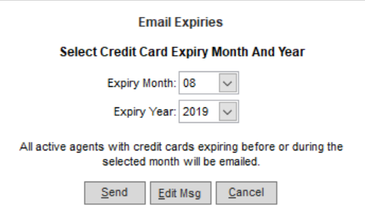 Set up automatic credit card expiry notifications (Back Office)