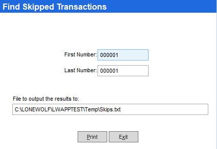 Find a missing transaction (Back Office)