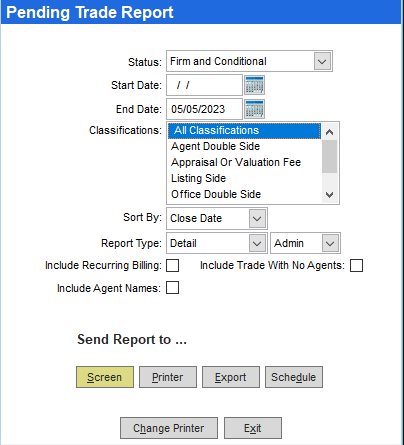 Generate a Pending Transaction [2.p.2] report (Back Office)