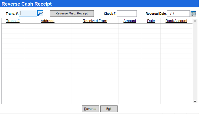 Reverse a cash receipt (Back Office)