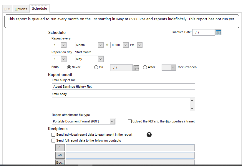 Schedule your reports (Back Office)