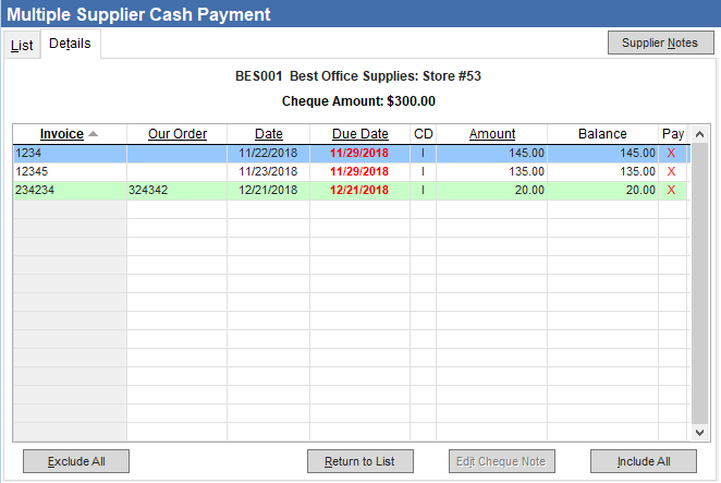Pay multiple vendors or suppliers at once (Back Office)