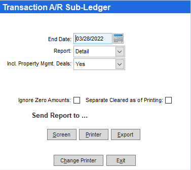 Print the accounts receivable ledger (Back Office)