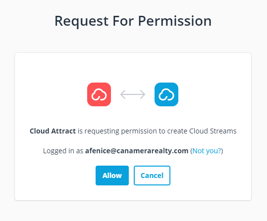 Connect to Cloud Streams or Cloud CMA (Cloud Attract)