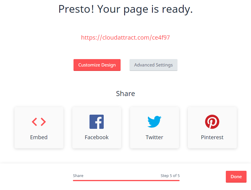 Create a landing page (Cloud Attract)