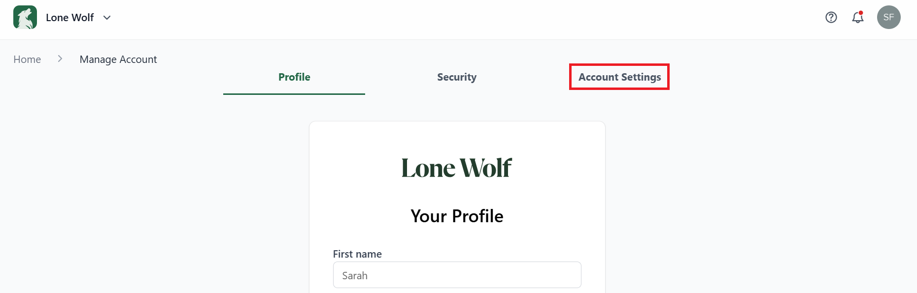 Disconnect an application (Lone Wolf Foundation)