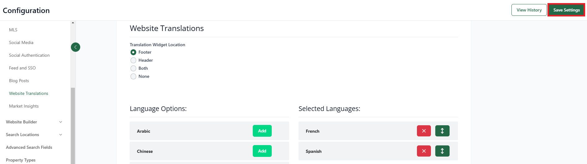Add language options to your website (Propertybase GO)