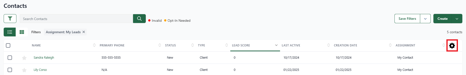 Create, import, export, search, and delete contacts (Propertybase GO)