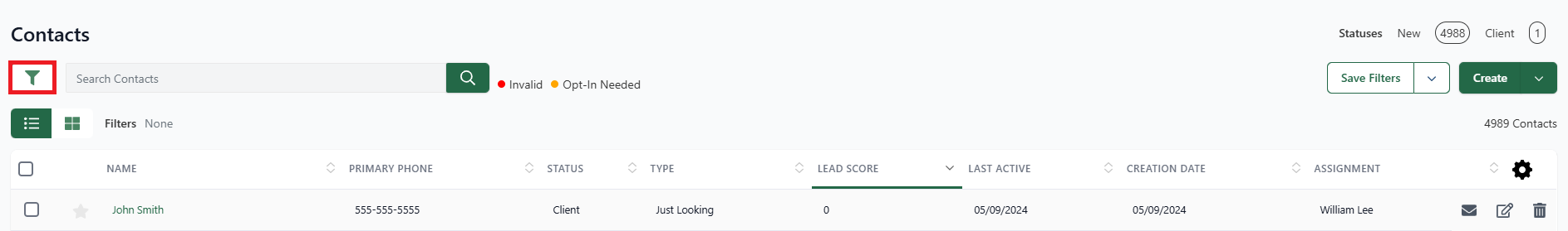 Create, import, export, search, and delete contacts (Propertybase GO)