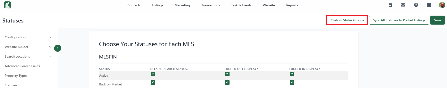 Configure property search and display settings (Propertybase GO)