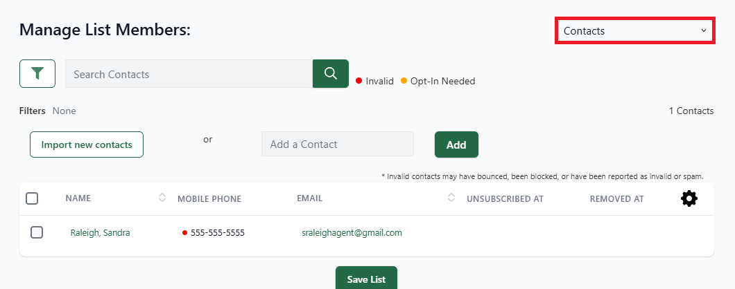 Create a marketing list (Front Office)