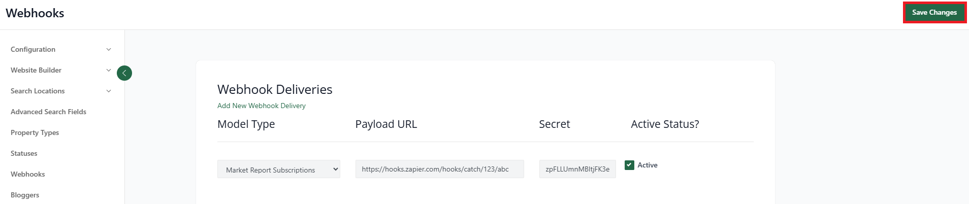 Configure webhooks for your site (Front Office)
