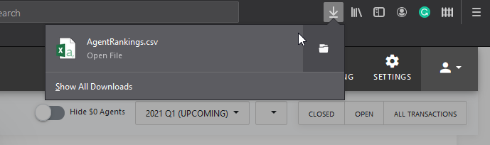 Export the agent dashboard as a CSV file (Insights)
