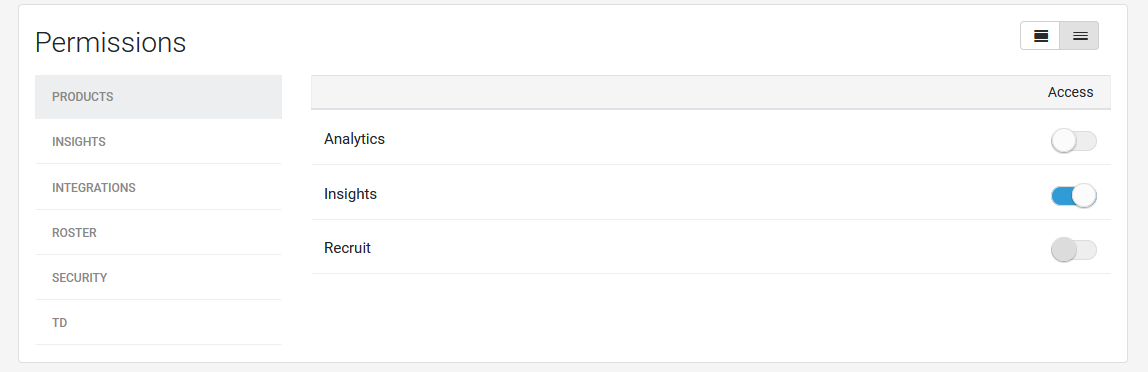 Set permissions for a security group (Insights)