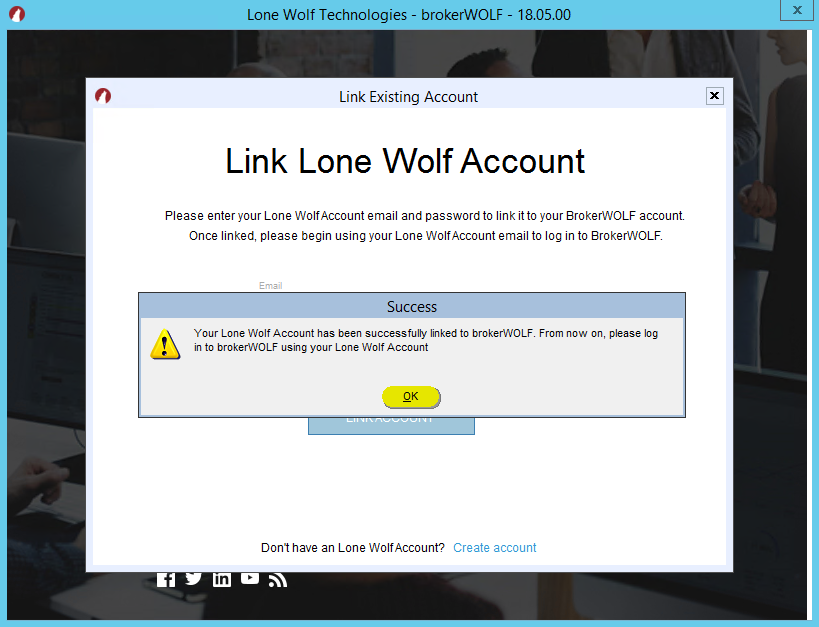 Create or link your Lone Wolf Account profile through Back Office