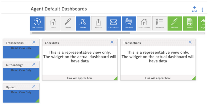 Customize the default dashboards (TransactionDesk Edition)