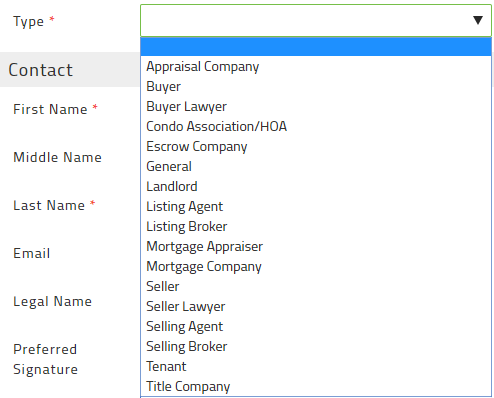 Create a contact (TransactionDesk Edition)