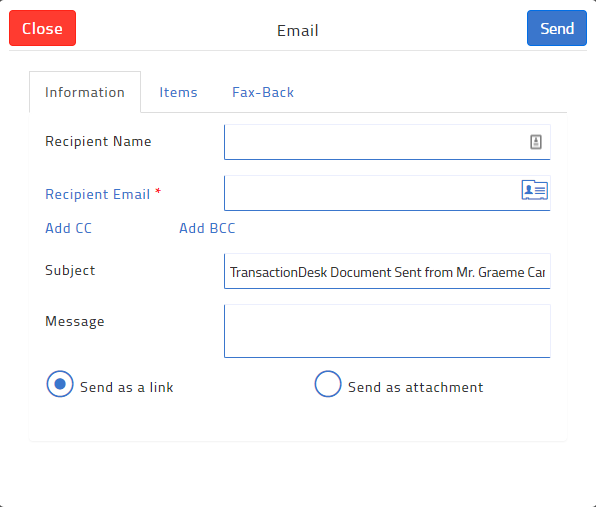 Email a document (TransactionDesk Edition)