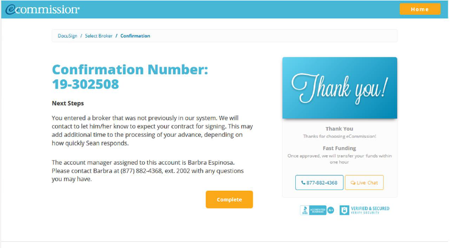 Obtain an advance on a commission using eCommission (TransactionDesk ...
