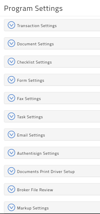Configure program settings in TransactionDesk Edition
