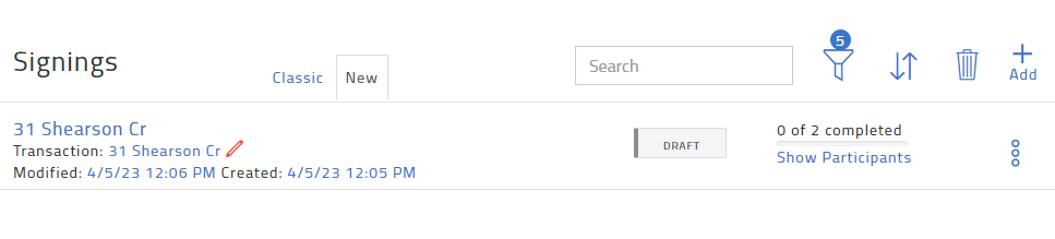 Attach an existing signing to a transaction (Authentisign for ...