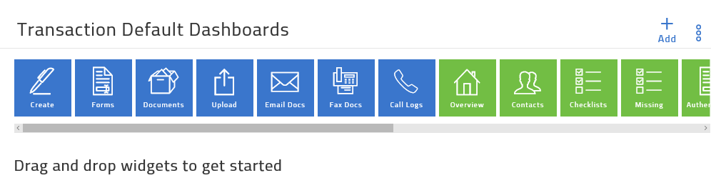 Customize the default dashboards (TransactionDesk Edition)