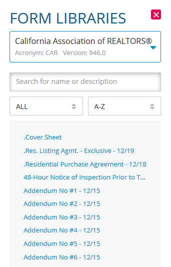 Add a document or form to a transaction or template (zipForm Edition)