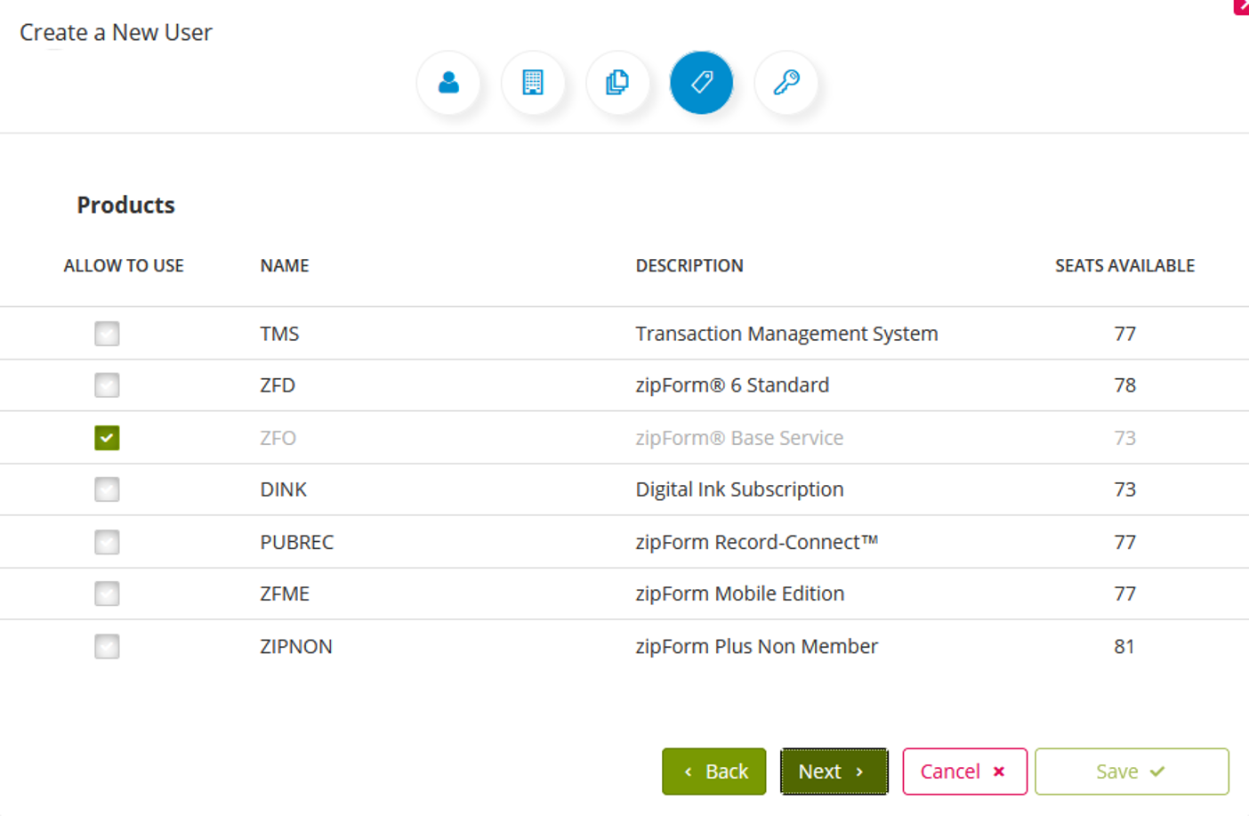 Create a user (zipForm Edition)