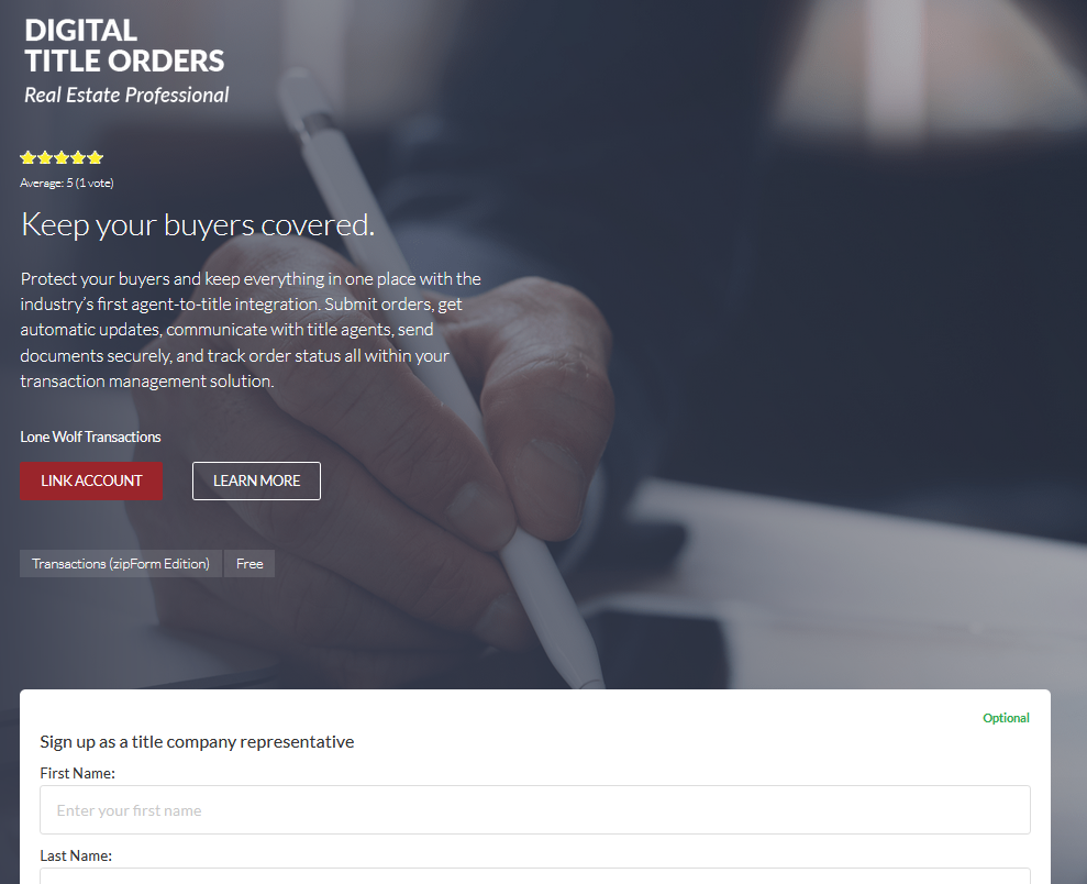 Submit a Digital Title Order (zipForm Edition)