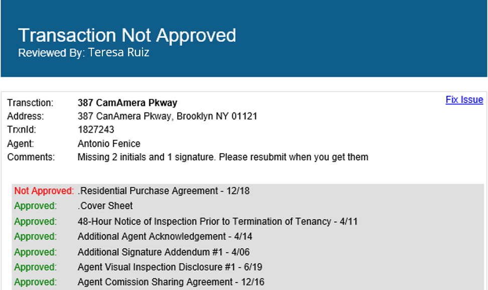Review and approve or reject a document (zipForm Edition)