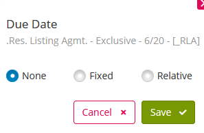 Add a due date to a document or folder in a transaction or template ...