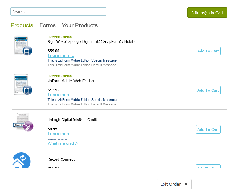 Purchase a product or forms library as an existing user (zipForm Edition)