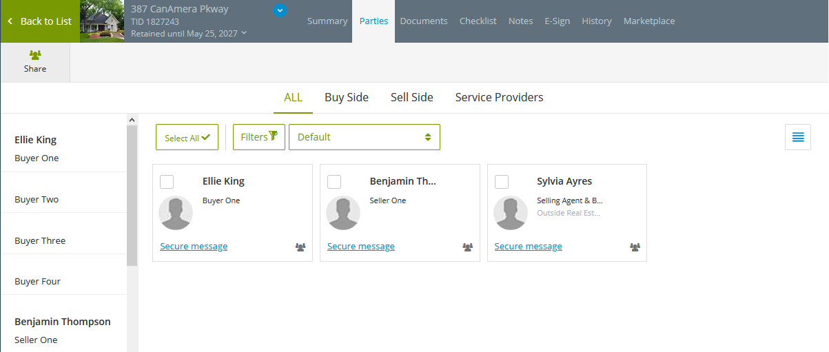 Share a document or form with a party (zipForm Edition)