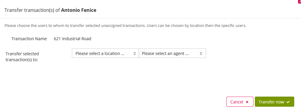 Assign a transaction to another agent (zipForm Edition)