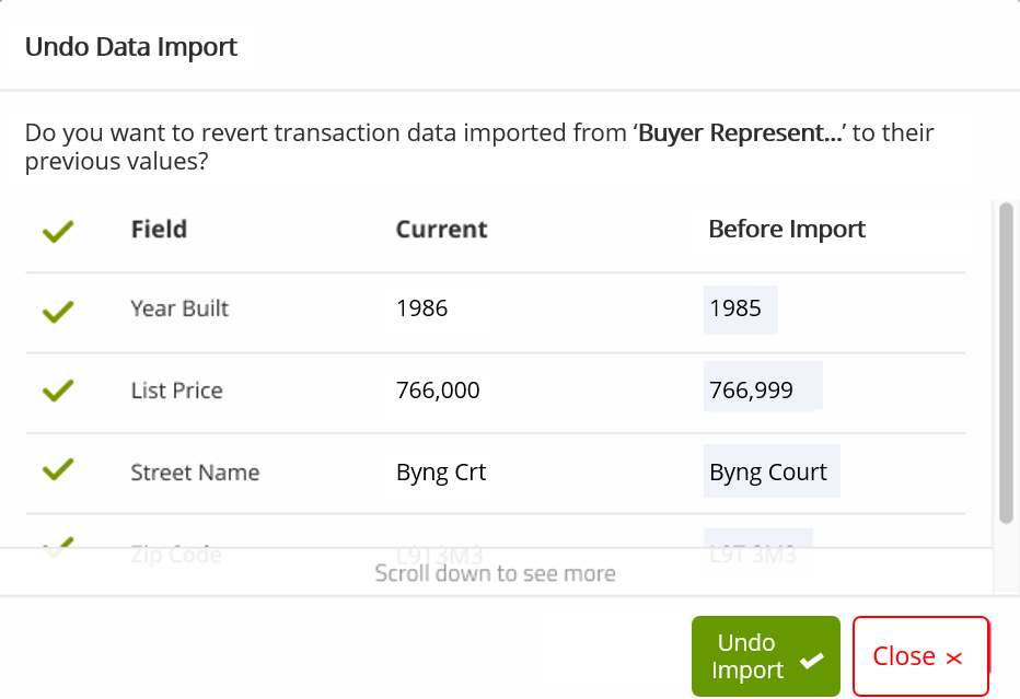 Undo a PDF information import (zipForm Edition)